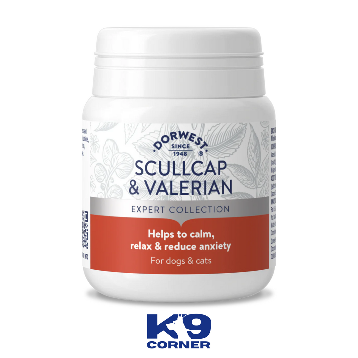 Dorwest Scullcap & Valerian Tablets – Calm for Dogs & Cats – K9 Corner