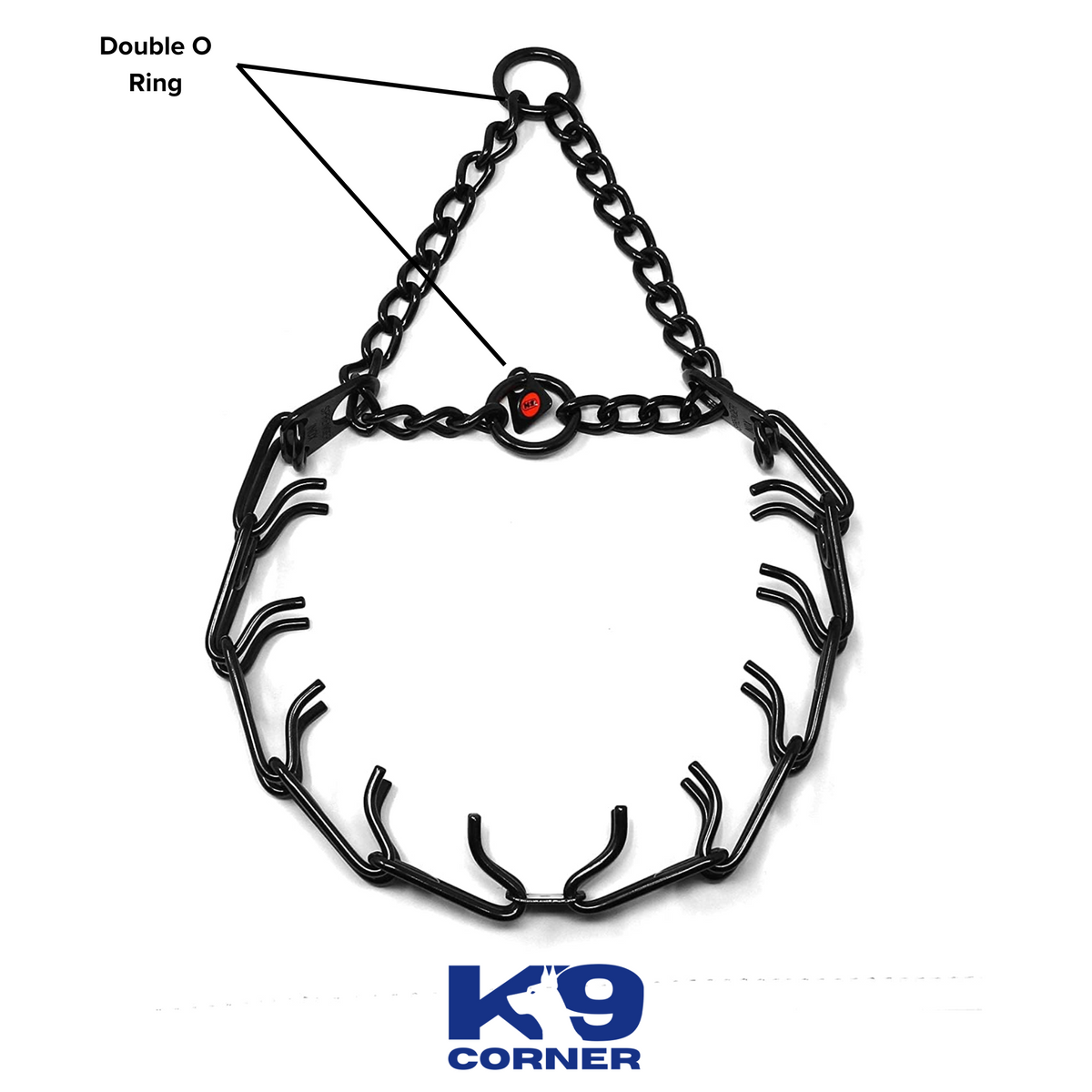 Herm Sprenger 3.2mm Black Stainless Prong Collar – Twin O-Ring – K9 Corner